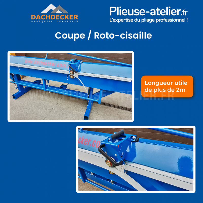 Plieuse ZRF-M – 2250/2,0 + Table arrière + Bloqueur d'angle une position + Rapporteur d'angle ...